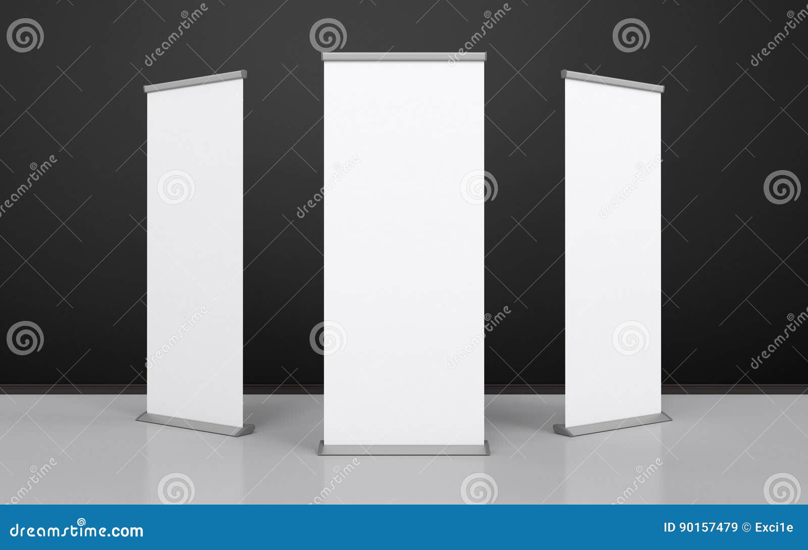 Blank roller banner set stock illustration. Illustration of panel ...