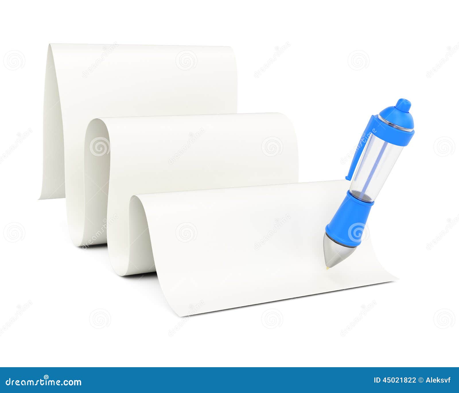 Blank Rolling Paper List And Pen Stock Illustration - Illustration of ...