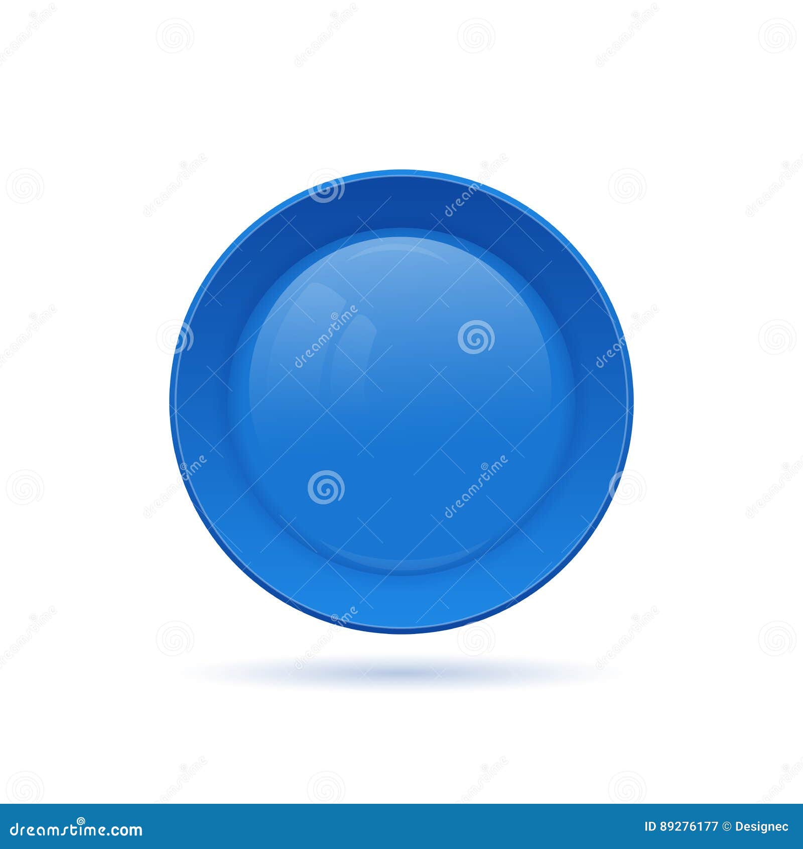 Blank Round Button for Website. 3D Glass Button. Vector Illustration ...