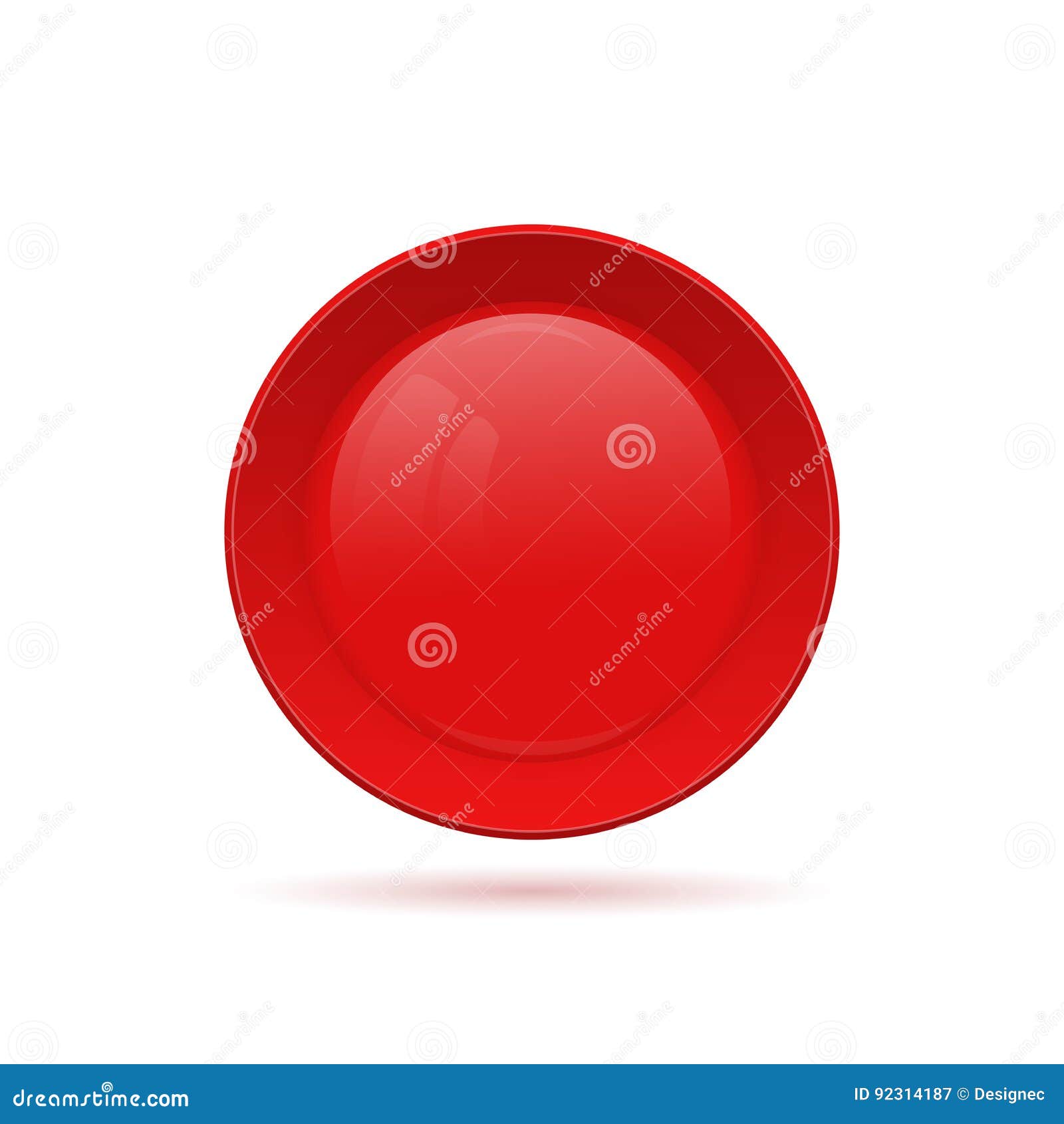 Blank Round Button for Website. 3D Glass Button. Vector Illustration ...