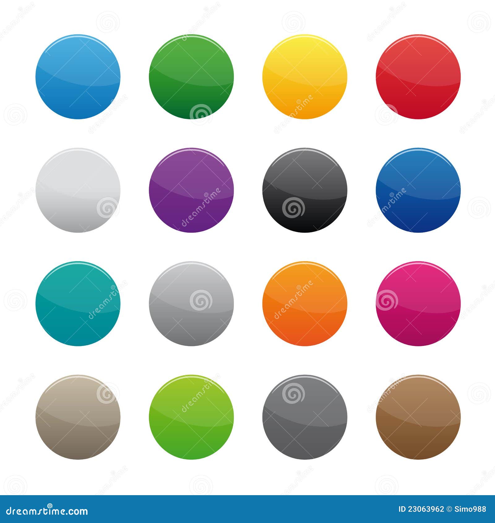 Set Of Round Buttons With Numbers From 1 To 9. Glossy Red And Gold ...