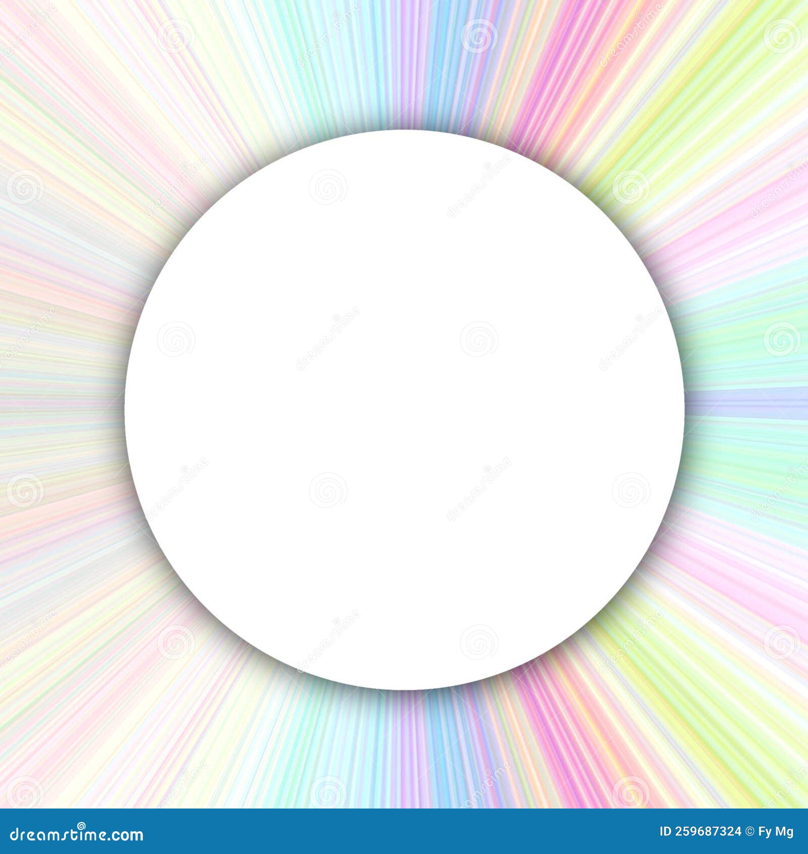 Blank Round Frame With Colorful Background In Rays Royalty-Free Stock ...