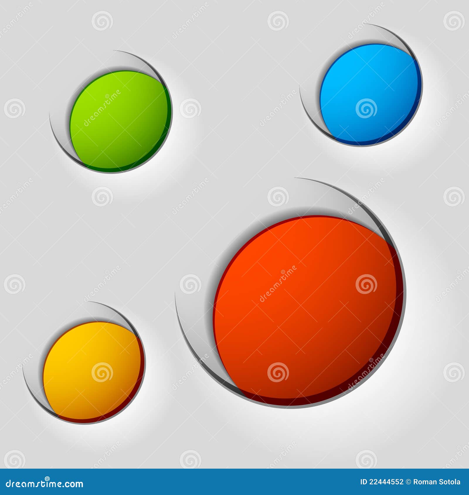 Blank Round Labels Attached On Paper Vector Illustration ...