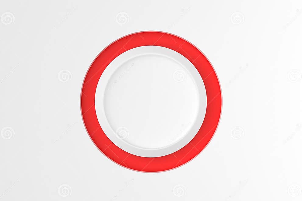 Blank Round Push Button on White Background Stock Illustration ...