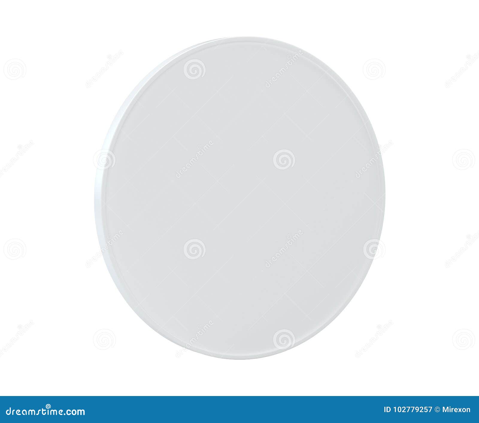 Blank Round Signboard on Isolated White Background. 3d Rendering Stock ...