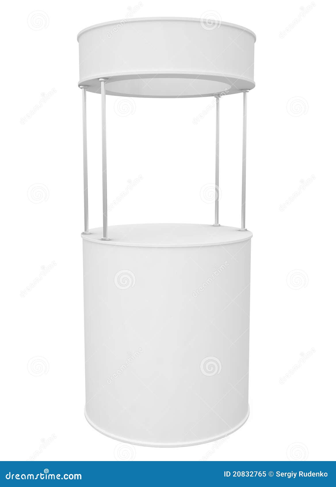 Blank Round Stand Isolated on White Stock Illustration - Illustration ...