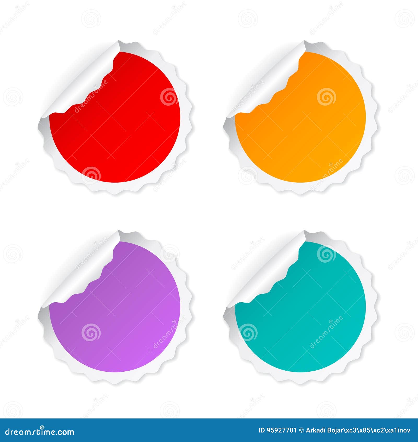 Blank round sticker stock vector. Illustration of icon - 95927701