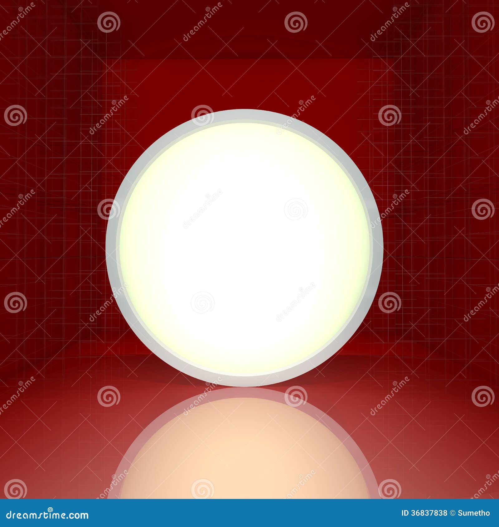 Blank Rounded Box Display on Red Empty Room Stock Illustration ...