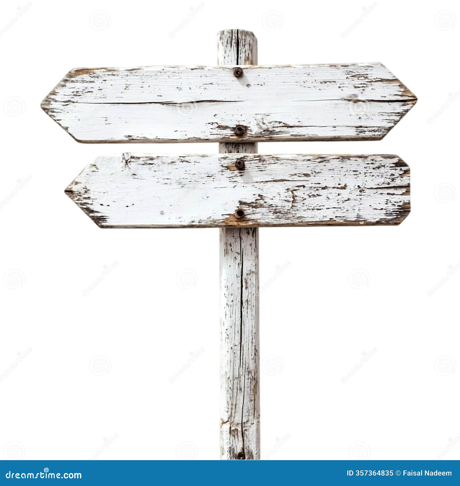 Rustic White Wooden Signpost Two Arrows Blank Old Aged Path Road Guide ...