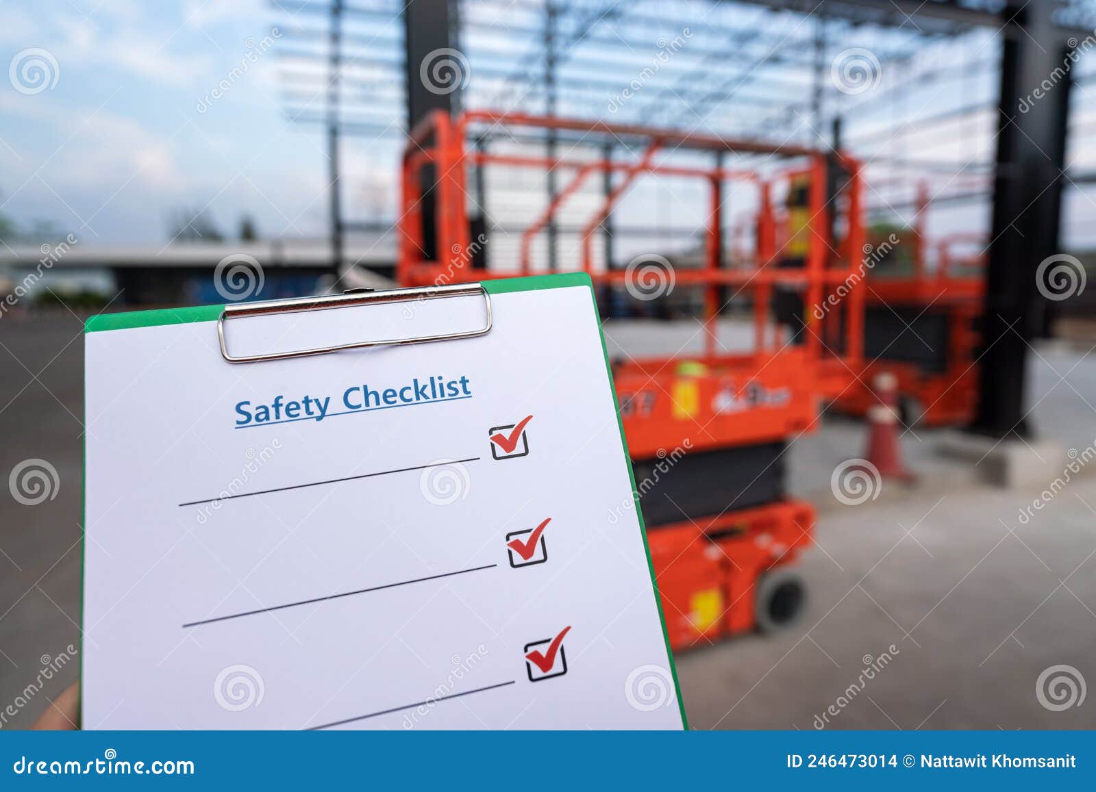 A Blank Safety Checklist Form On Safety Officer Hand. Royalty-Free ...