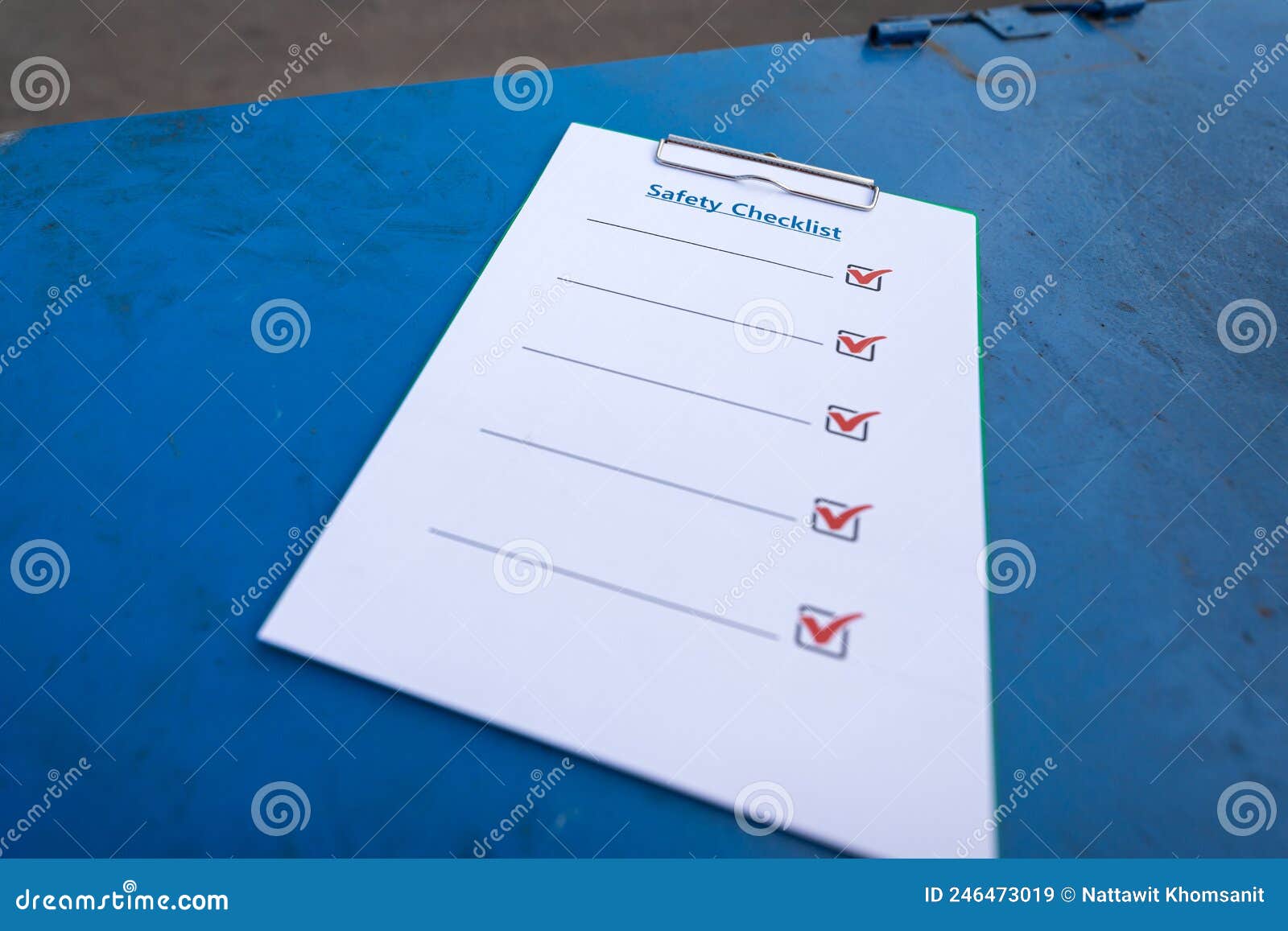 A Blank Safety Checklist Form On Safety Officer Hand. Royalty-Free ...