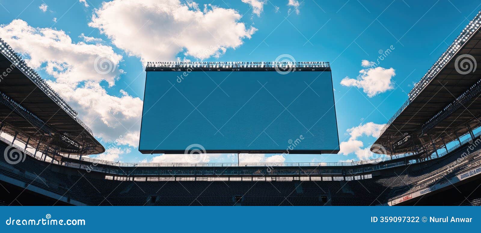 Blank Scoreboard at a Stadium with a Blue Sky Stock Illustration ...