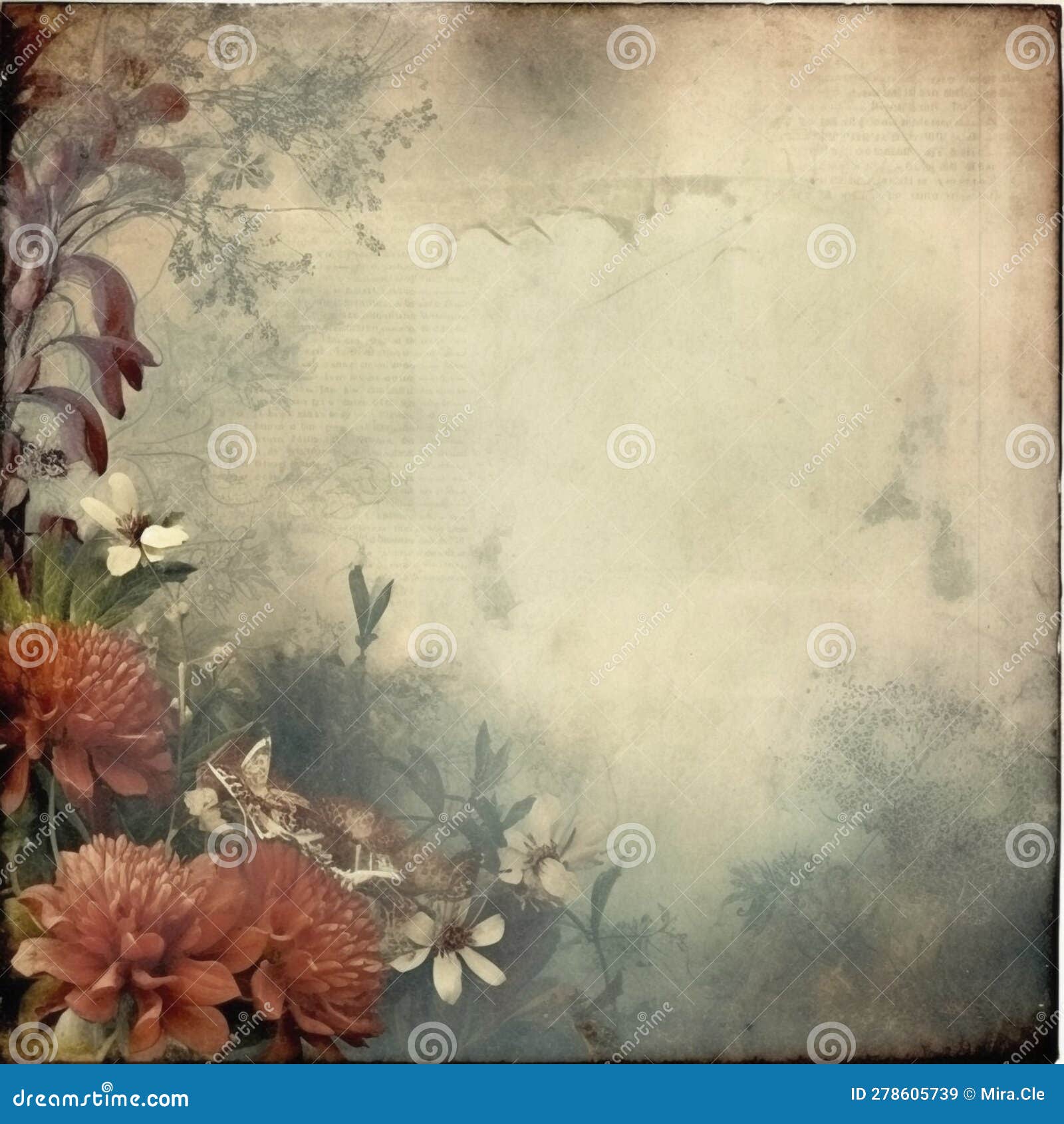 Blank Scrapbook Page with Flower Border, Created with Generative AI ...