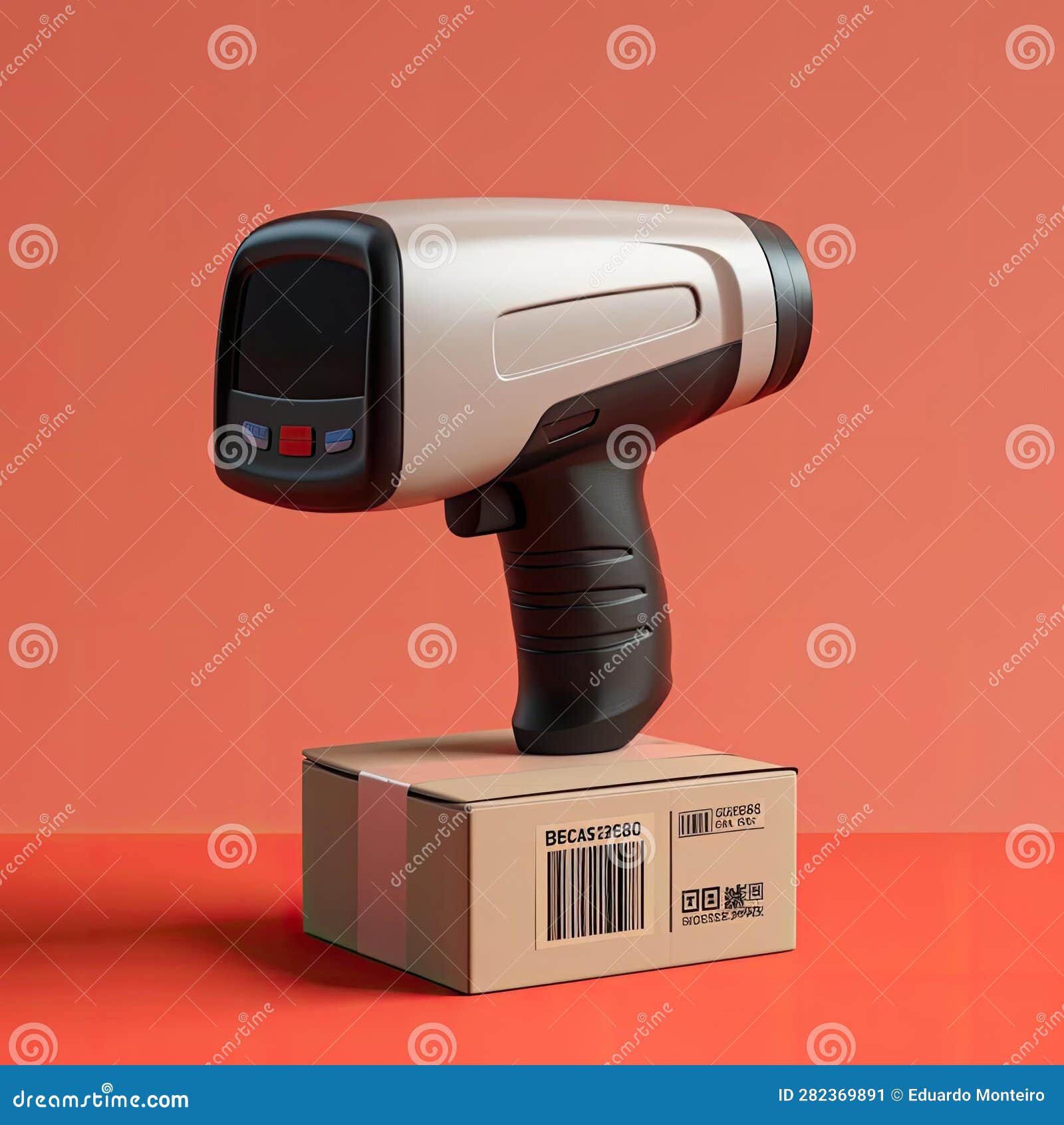 Blank Screen in Compact Barcode Scanner Stock Illustration ...