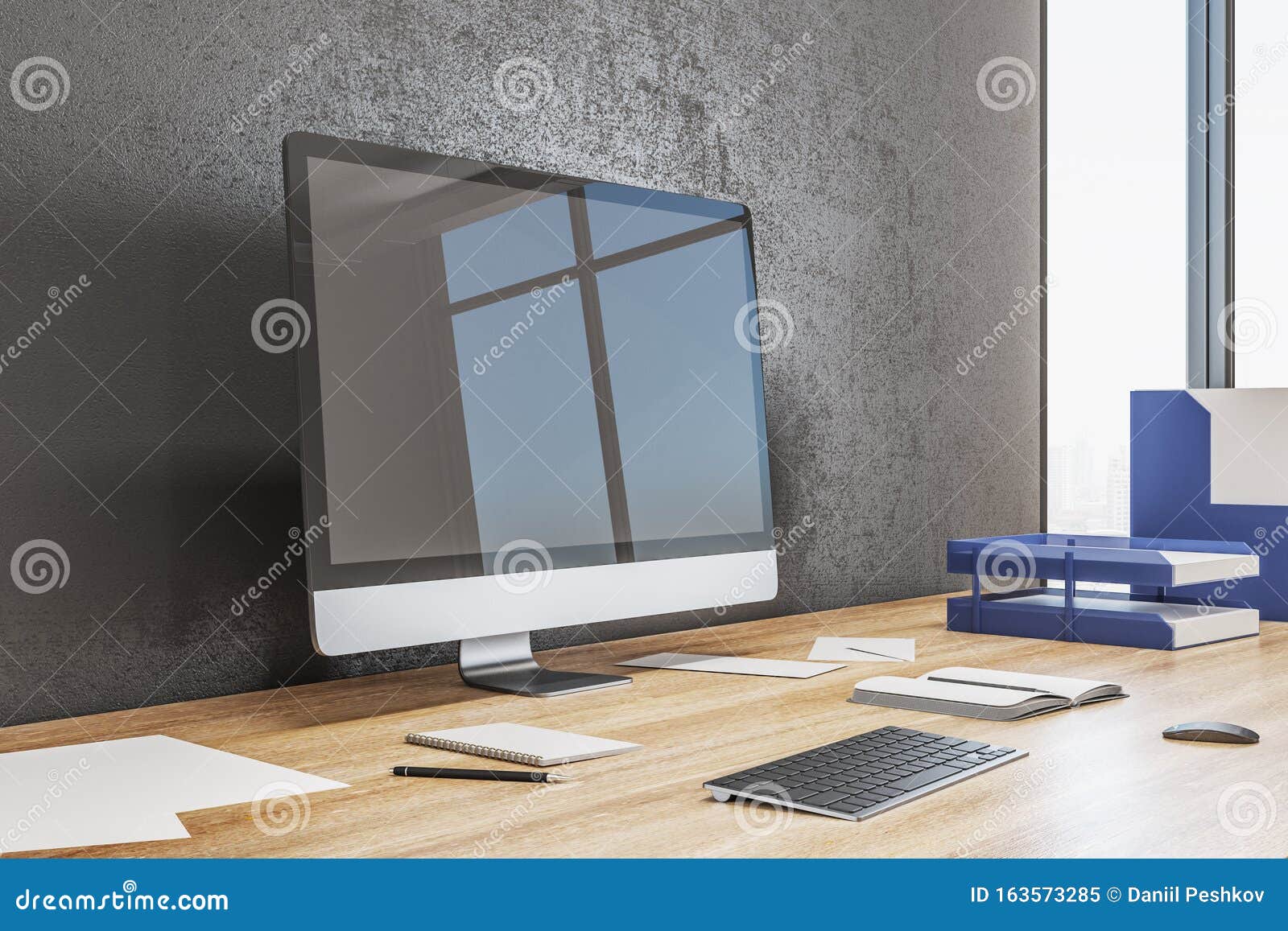 Blank Screen of Computer Monitor Stock Illustration - Illustration of ...