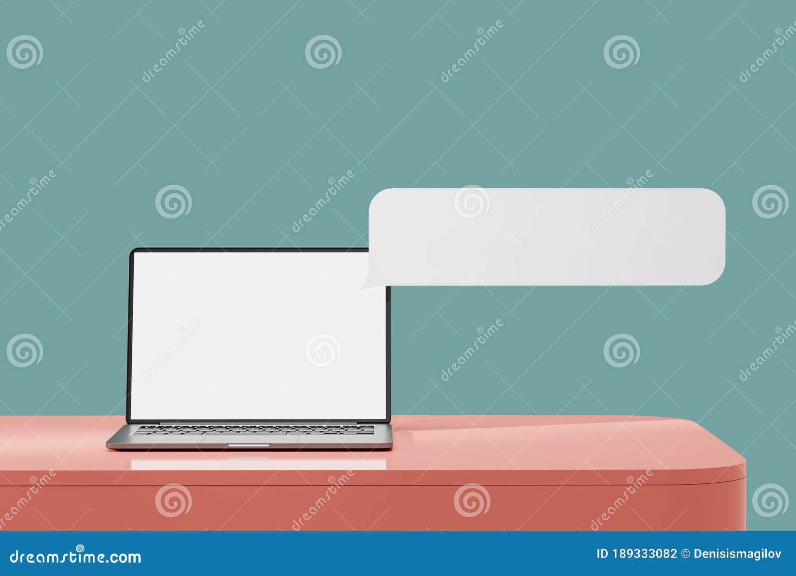 Blank Screen Laptop with Notification Stock Illustration - Illustration ...
