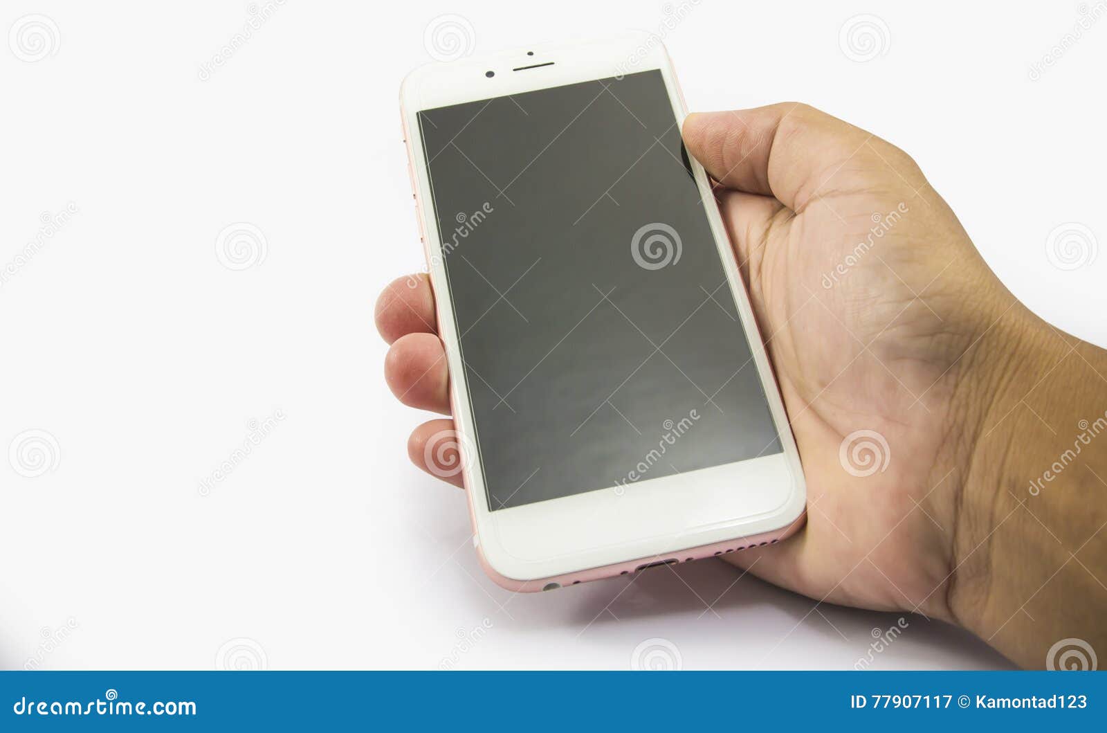 Blank Screen Mobile Phone in Hand Stock Image - Image of hand ...