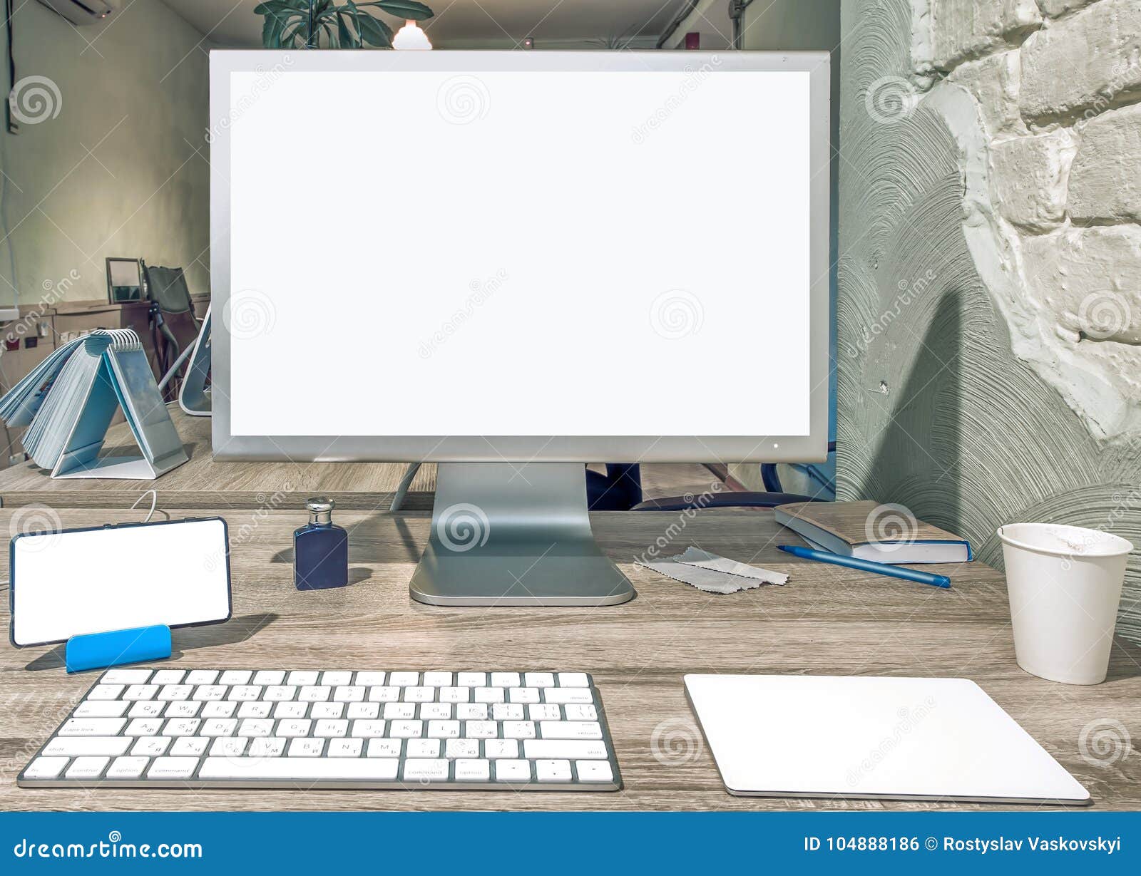 Blank Screen of Modern Desktop Computer. Stock Photo - Image of ...