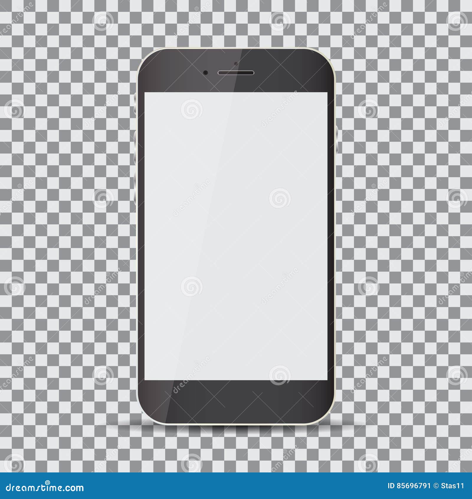 Blank Screen. Realistic Black Smartphone On A Transparent Background ...