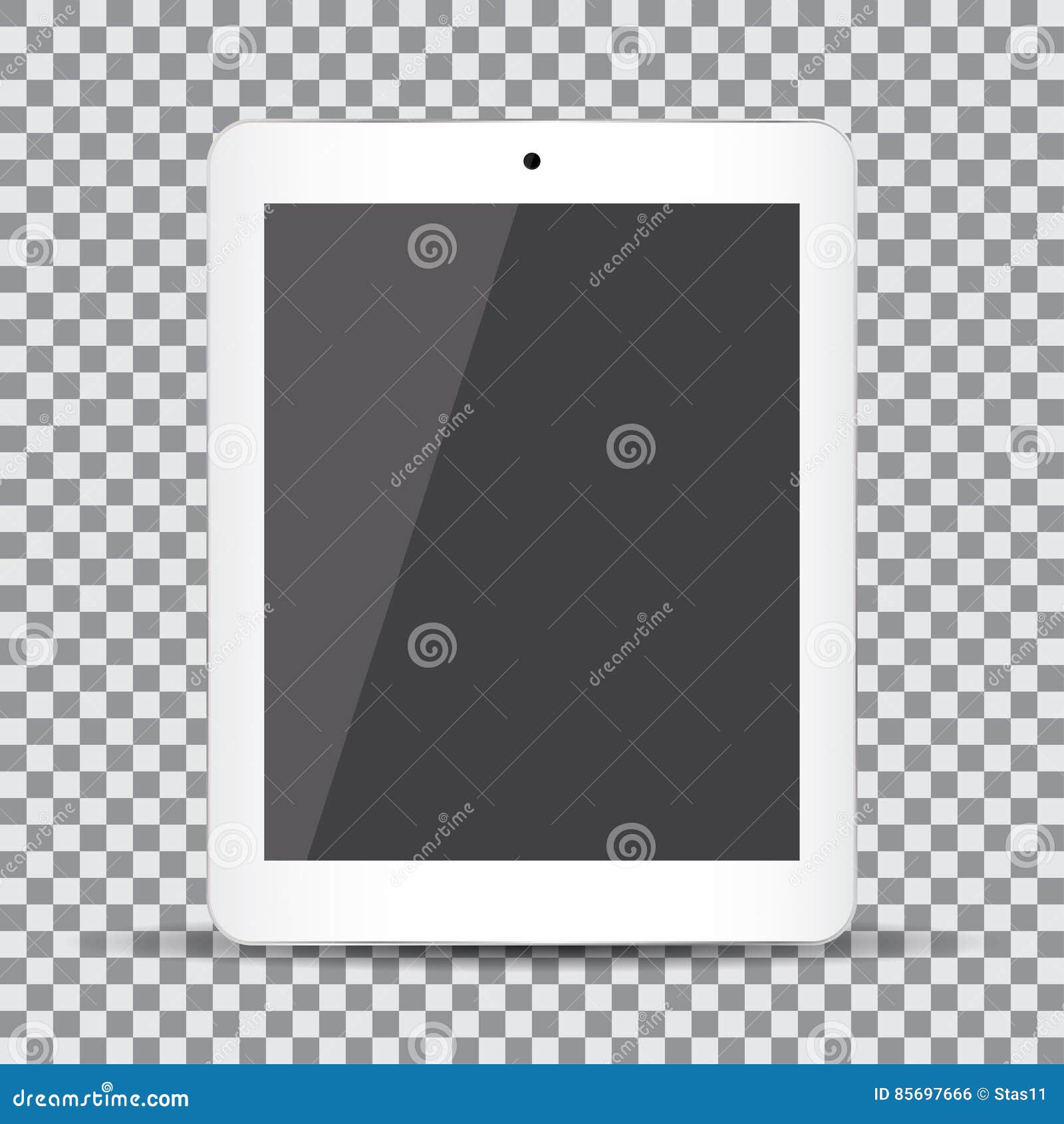 Blank Screen. Realistic White Tablet On A Transparent Background Stock ...