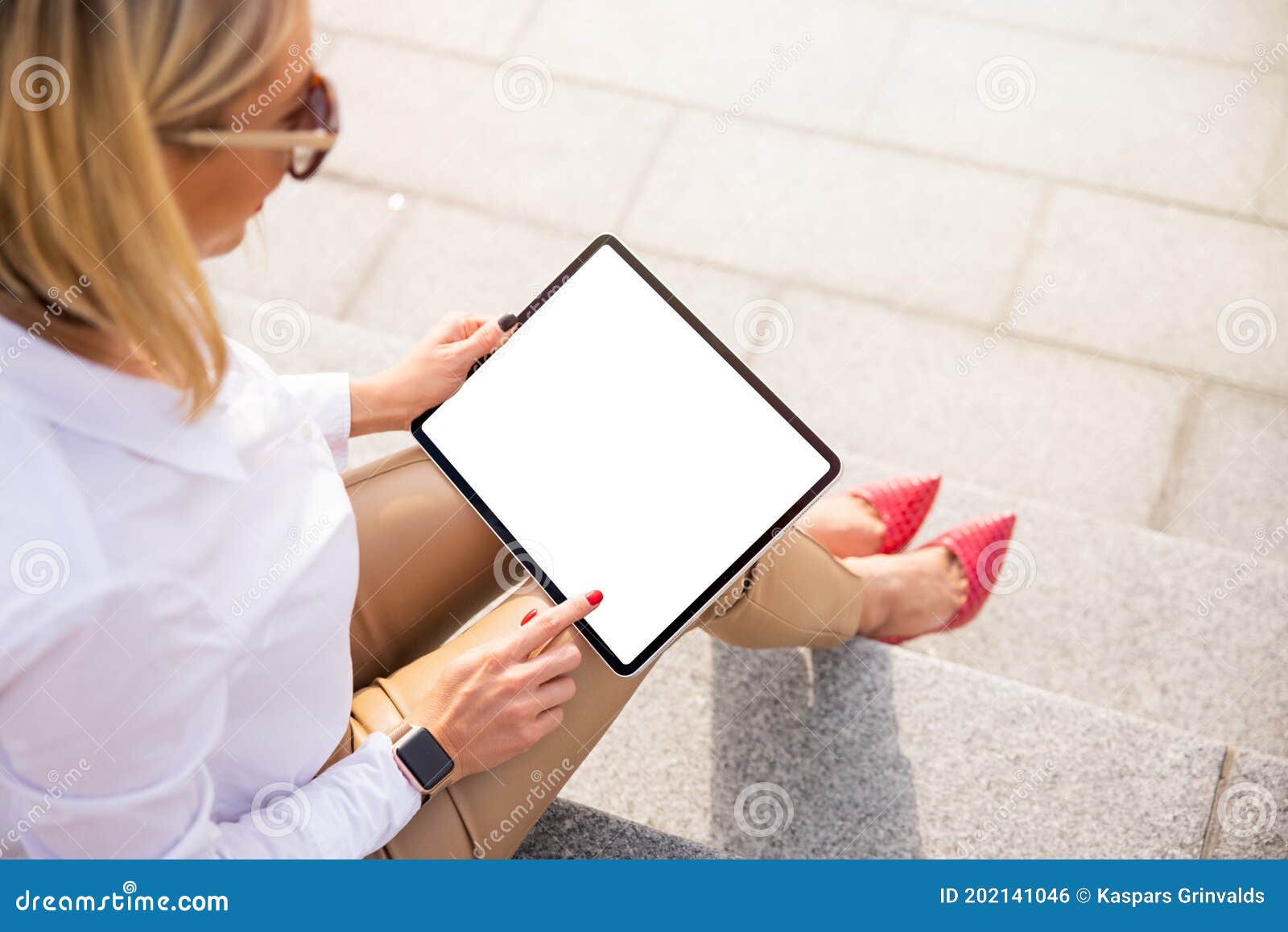 Blank Screen of Tablet, Mockup for Your Design Stock Photo - Image of ...