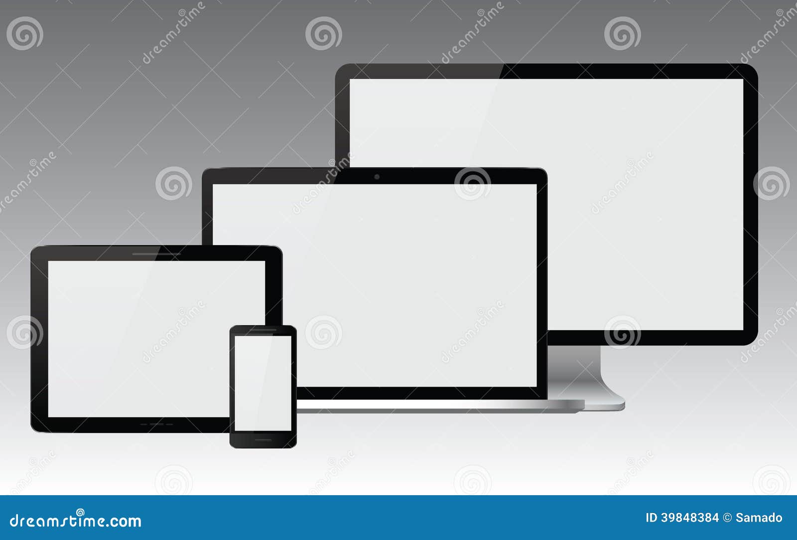 Blank screens device set stock vector. Illustration of modern - 39848384