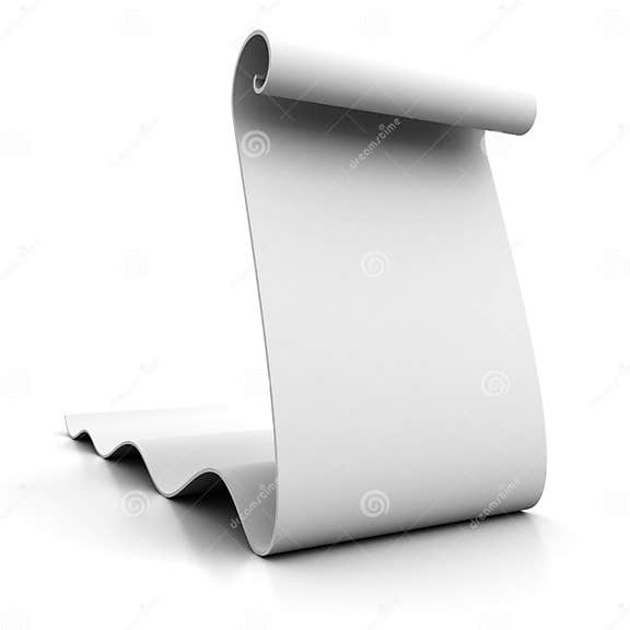 Blank Scroll of White Paper Stock Illustration - Illustration of clean ...