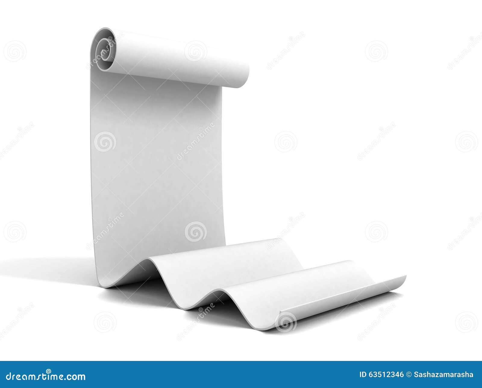 Blank Scroll of White Paper Stock Illustration - Illustration of ...