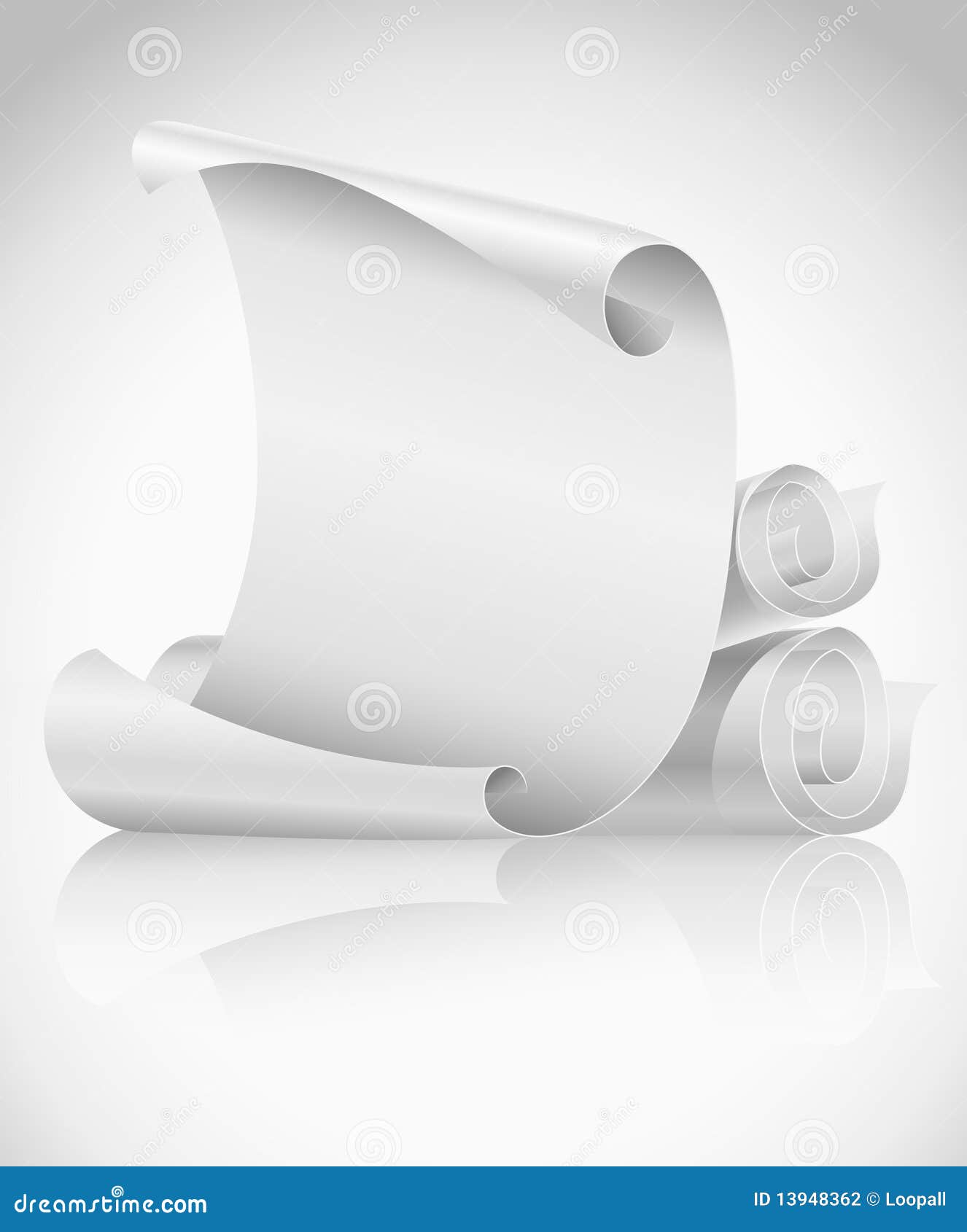Blank Scrolls of White Paper Stock Illustration - Illustration of empty ...