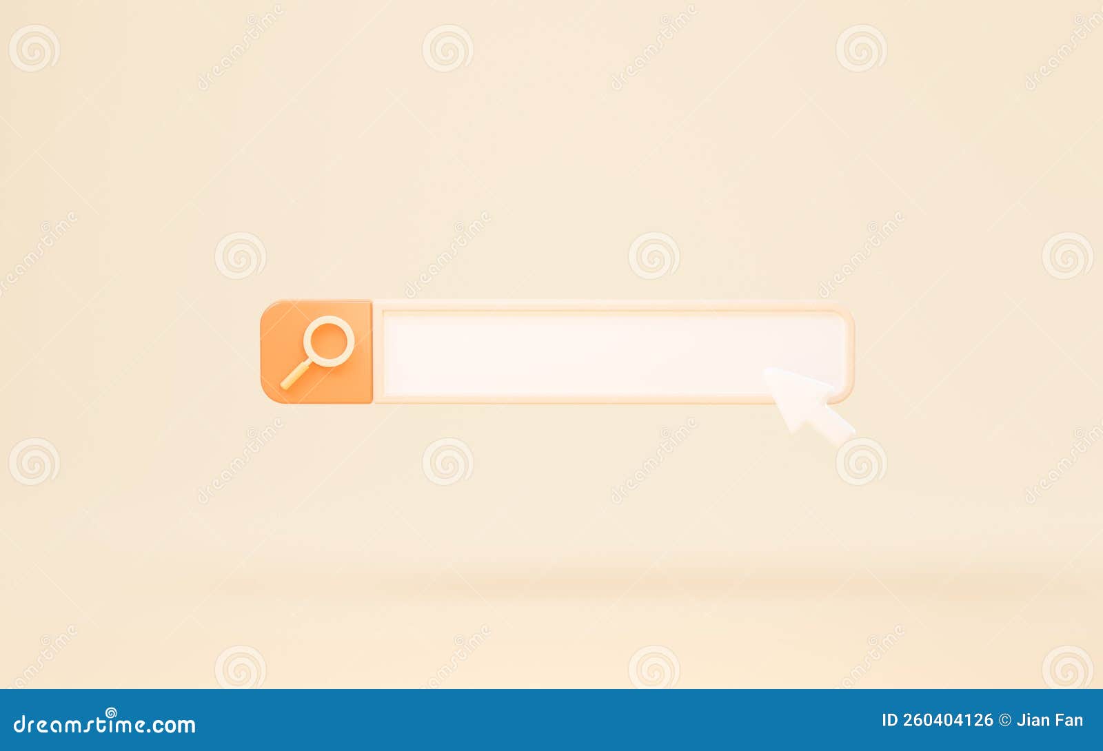Blank Search Banner with Cartoon Style, 3d Rendering Stock Illustration ...