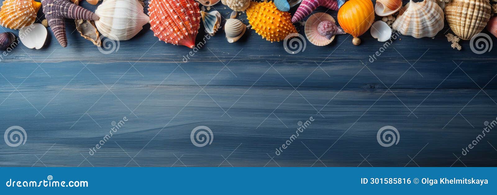 Blank Seashell Frame Banner Template with Empty Space for Custom Text ...