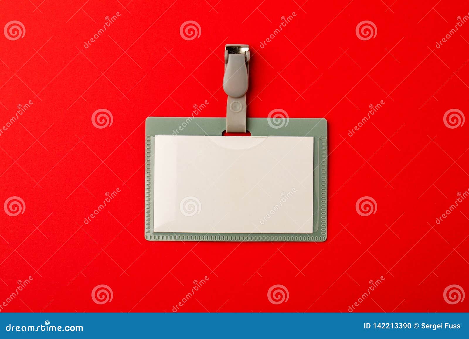 Blank Security Tag with a Red Stripe Neck. Place for Text, Layout Stock ...