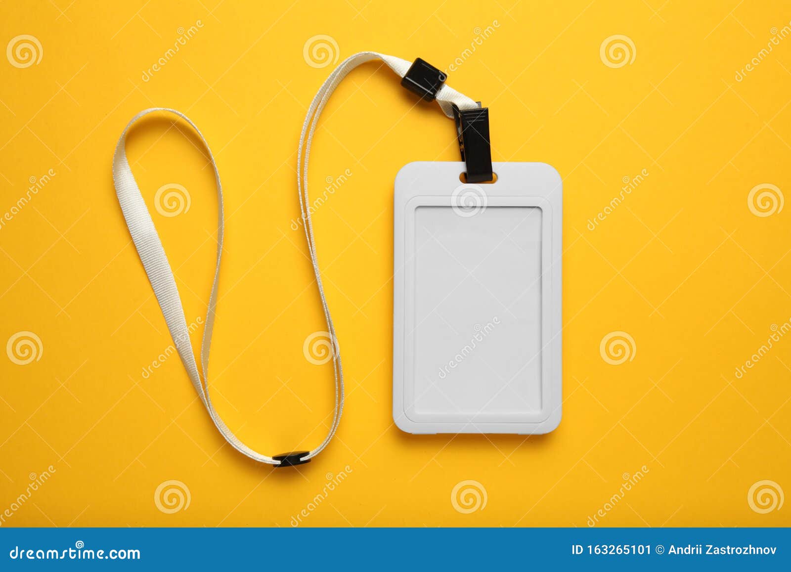 Blank Security Tag with White Neck Band Isolated, Mockup Stock Image ...