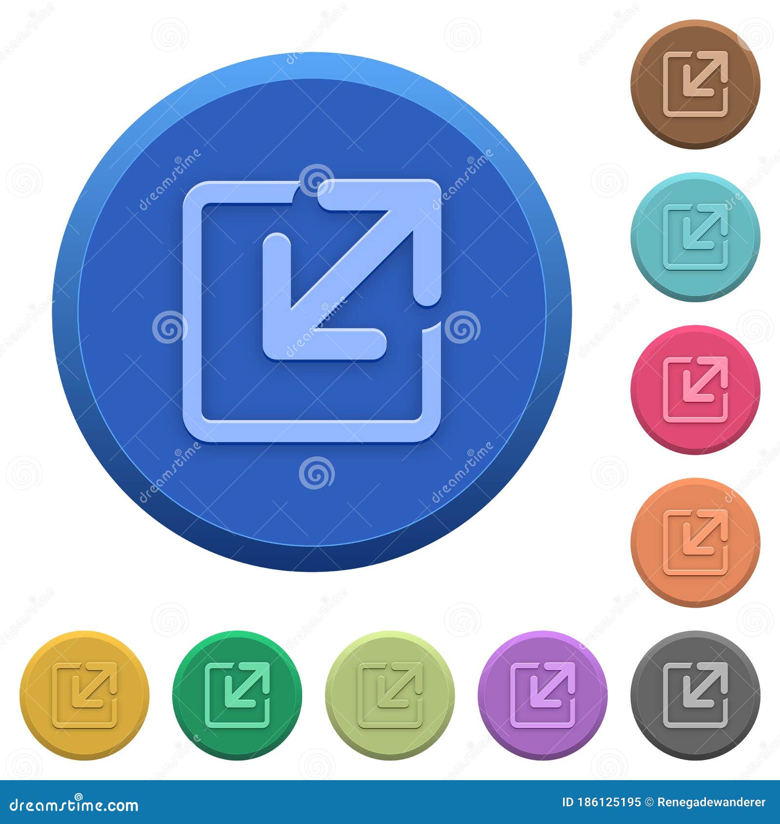 Set of Round Embossed Resize Window Buttons Stock Vector - Illustration ...