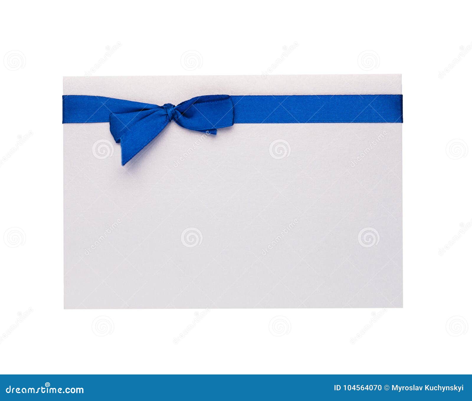 Blank Sheet and Blue Ribbon Stock Photo - Image of sheet, corner: 104564070