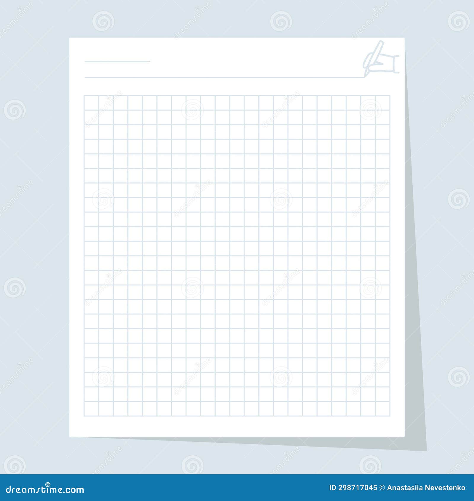 Blank Sheet of Notebook. Blank Entry Form. Paper with Lines and Squares ...