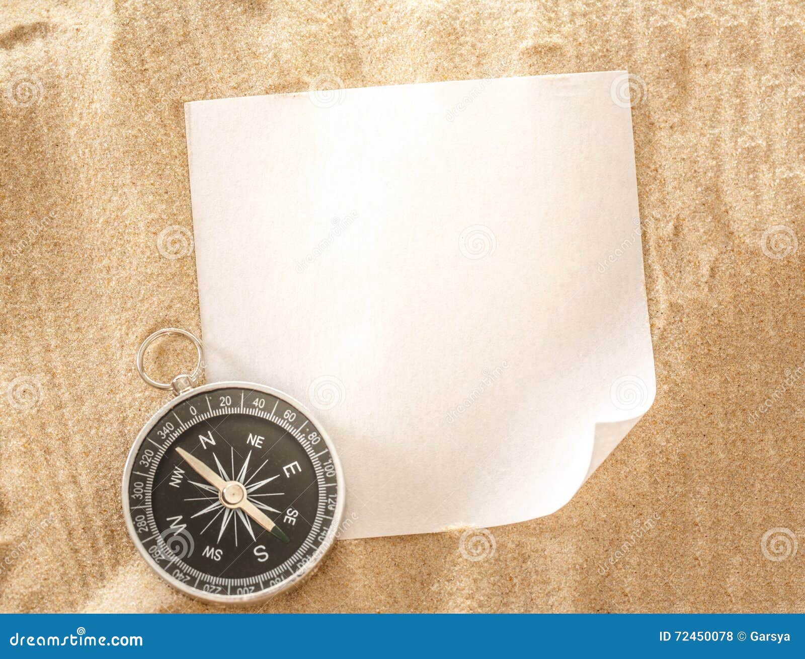 Blank Sheet of Paper with Compass Stock Photo - Image of clear, frame ...