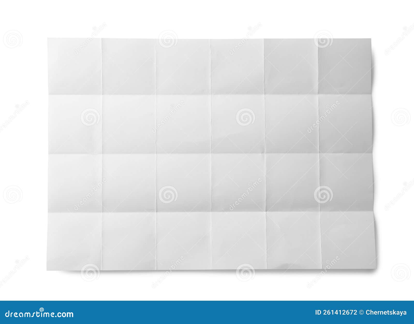 Blank Sheet of Paper with Creases, Top View Stock Photo - Image of ...