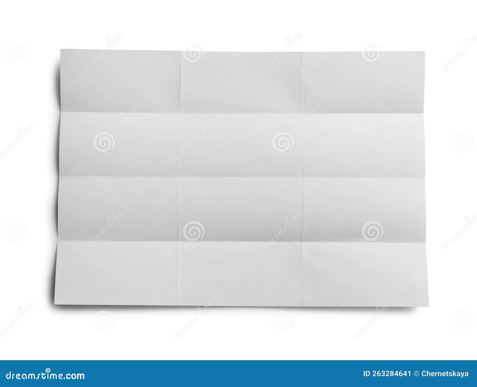 Blank Sheet of Paper with Creases, Top View Stock Image - Image of ...