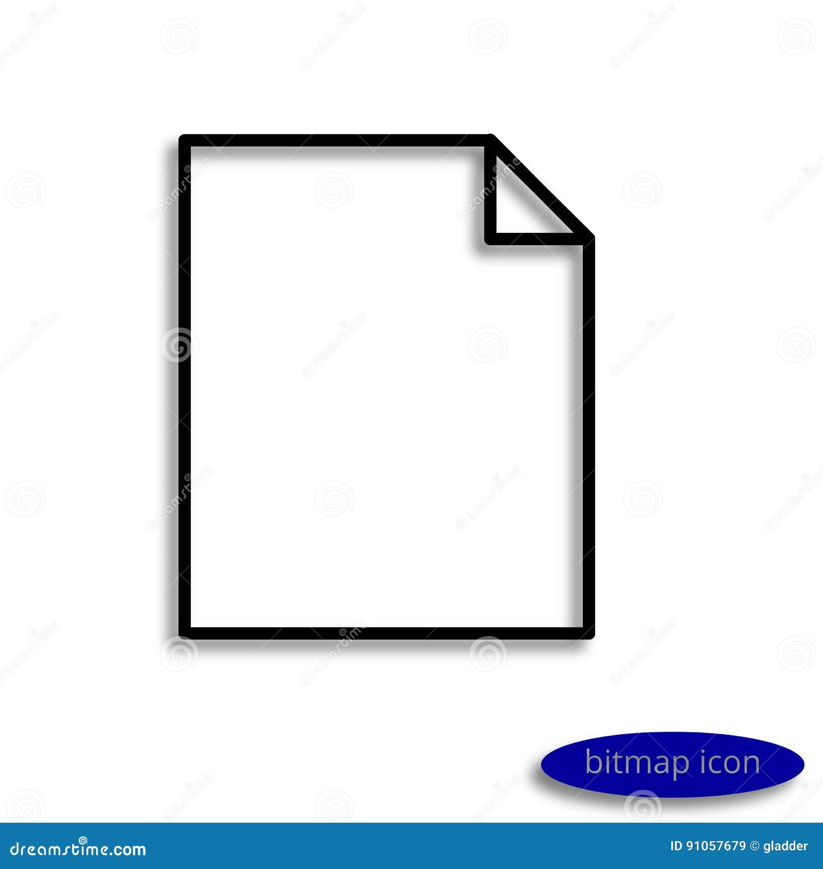 A Blank Sheet of Paper with a Curved Corner Casting a Shadow, a Graphic ...