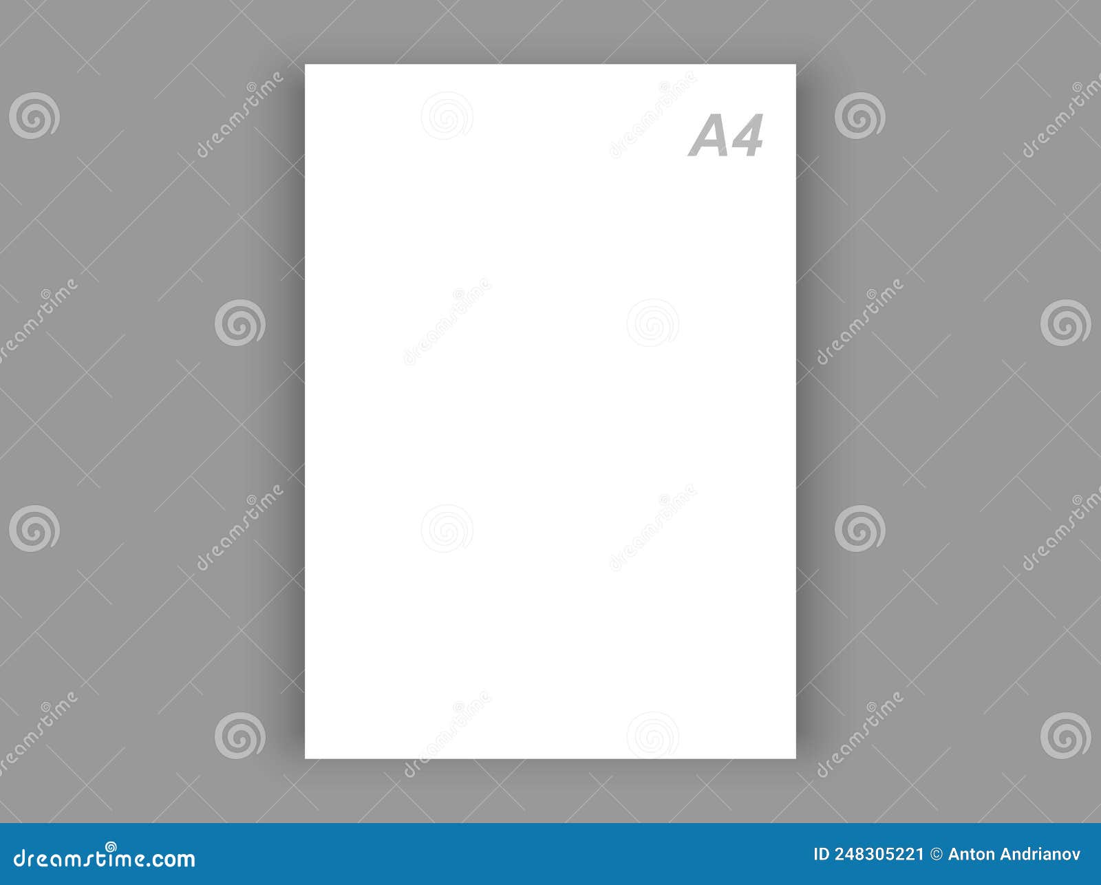 Blank sheet of A4 paper stock vector. Illustration of caption - 248305221