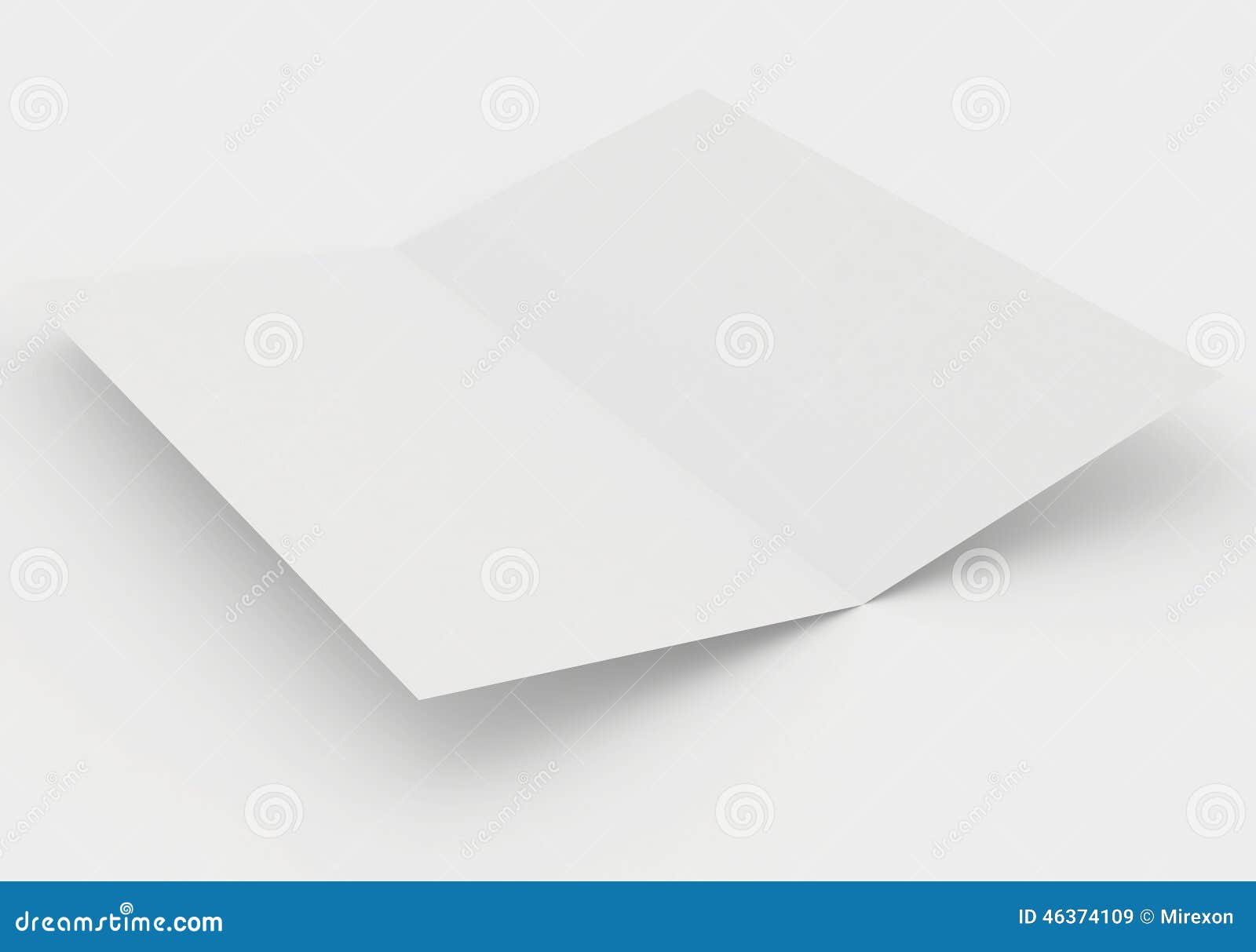 Blank Sheet of Paper is Folded Twice Soft Shadow. Stock Illustration ...