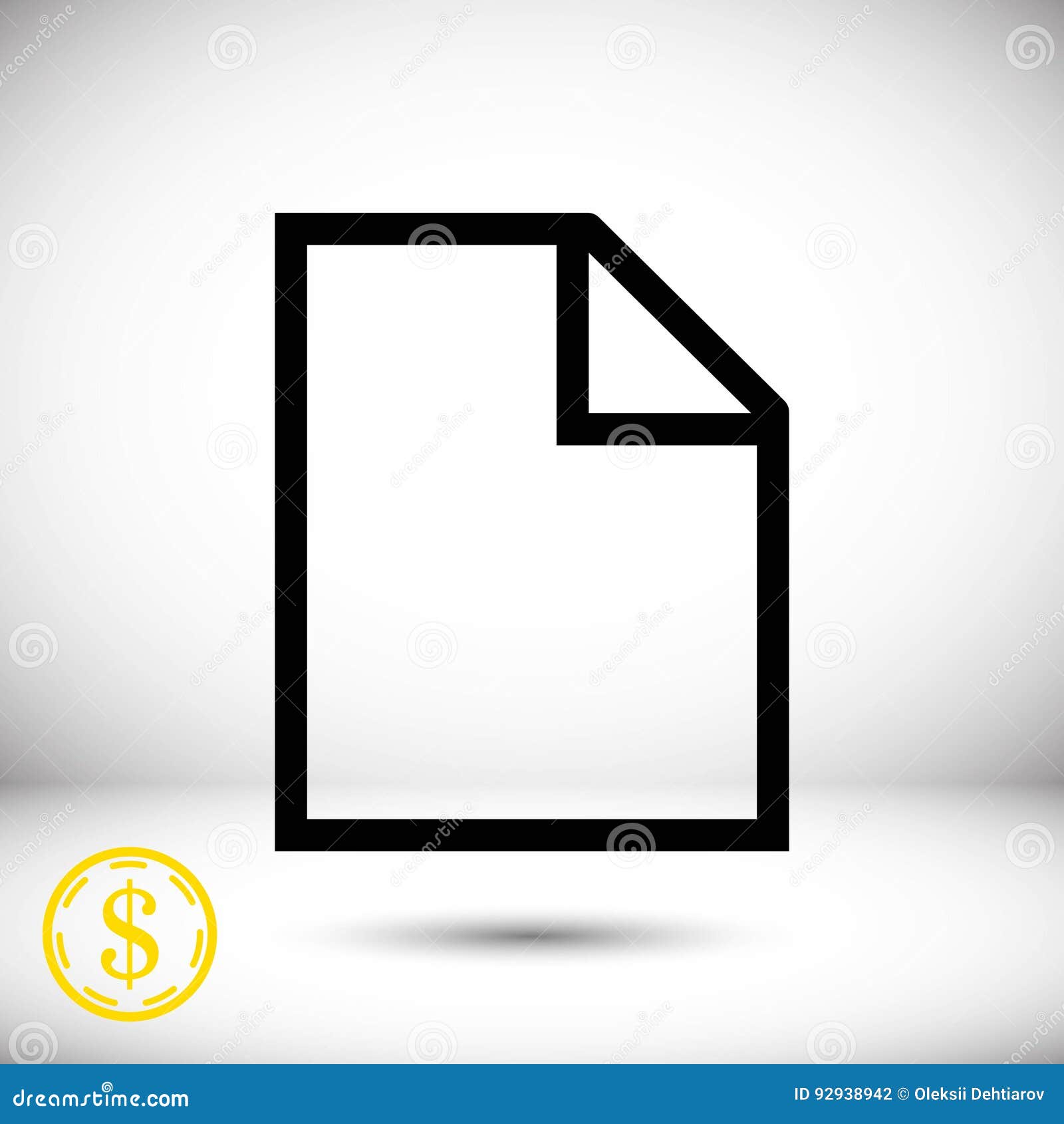 Blank Sheet of Paper Icon Stock Vector Illustration Flat Design Stock ...