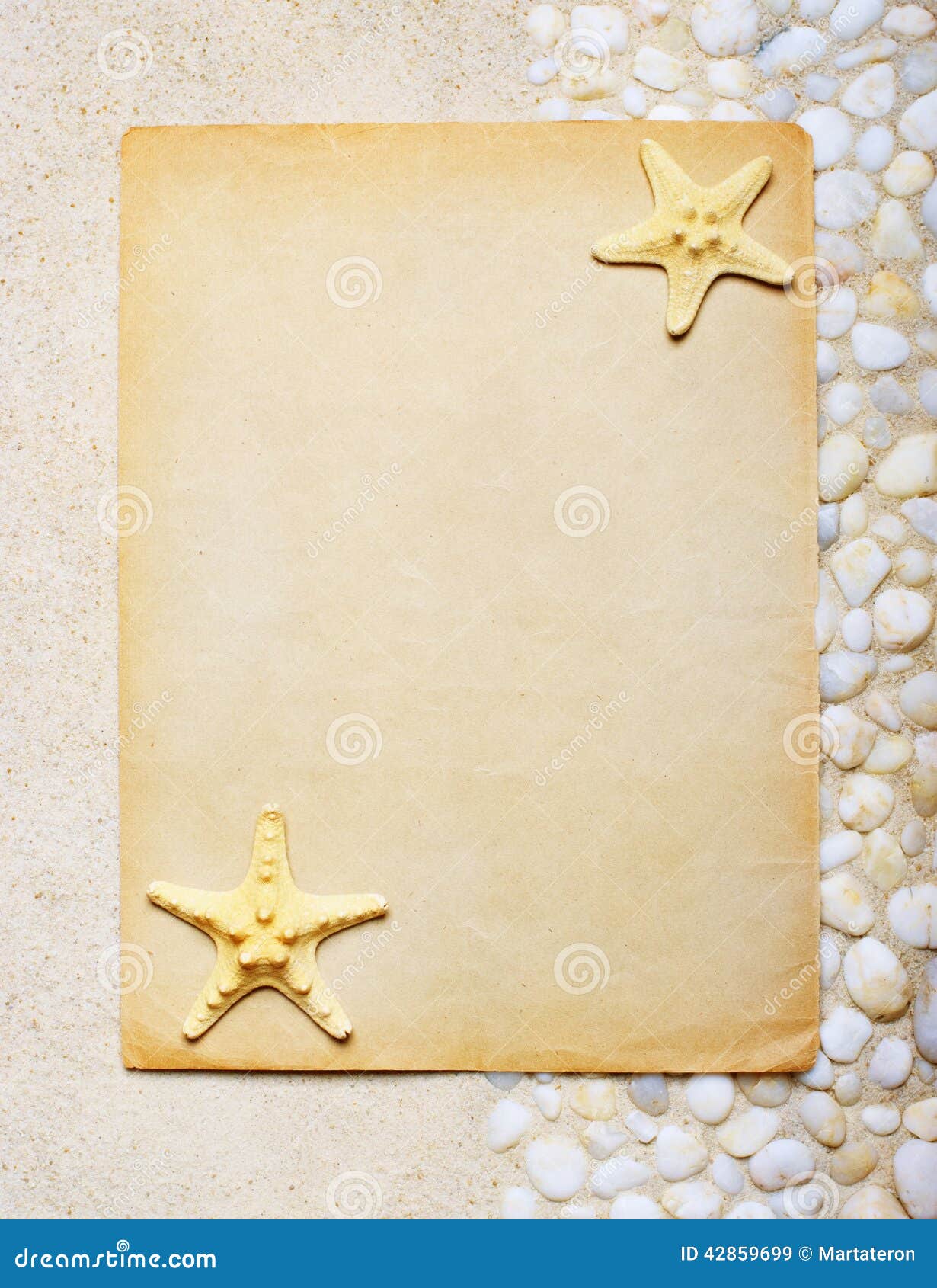 Blank Sheet of Paper on the Sea Sand Stock Image - Image of beach, fond ...