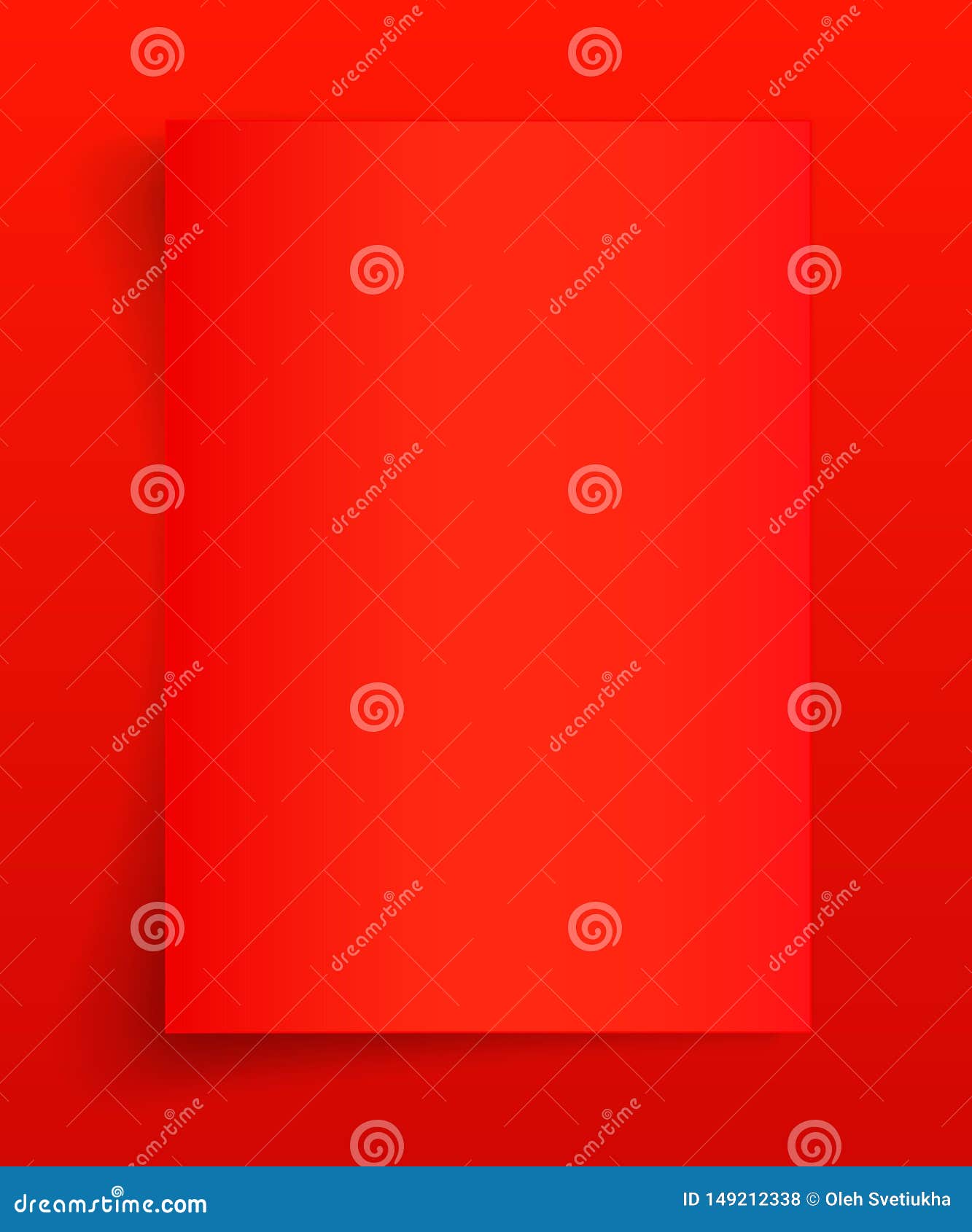 Blank A4 Sheet of Red Paper with Shadow, Template for Your Design. Set ...