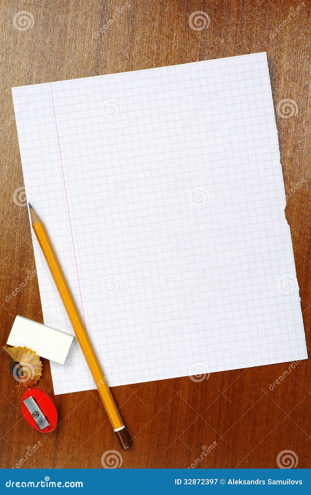 Blank Sheet of School Notebook Stock Image - Image of blank, student ...