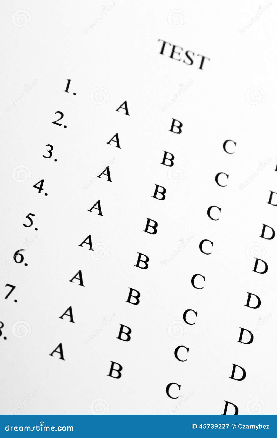 Blank sheet test stock image. Image of class, quiz, school - 45739227