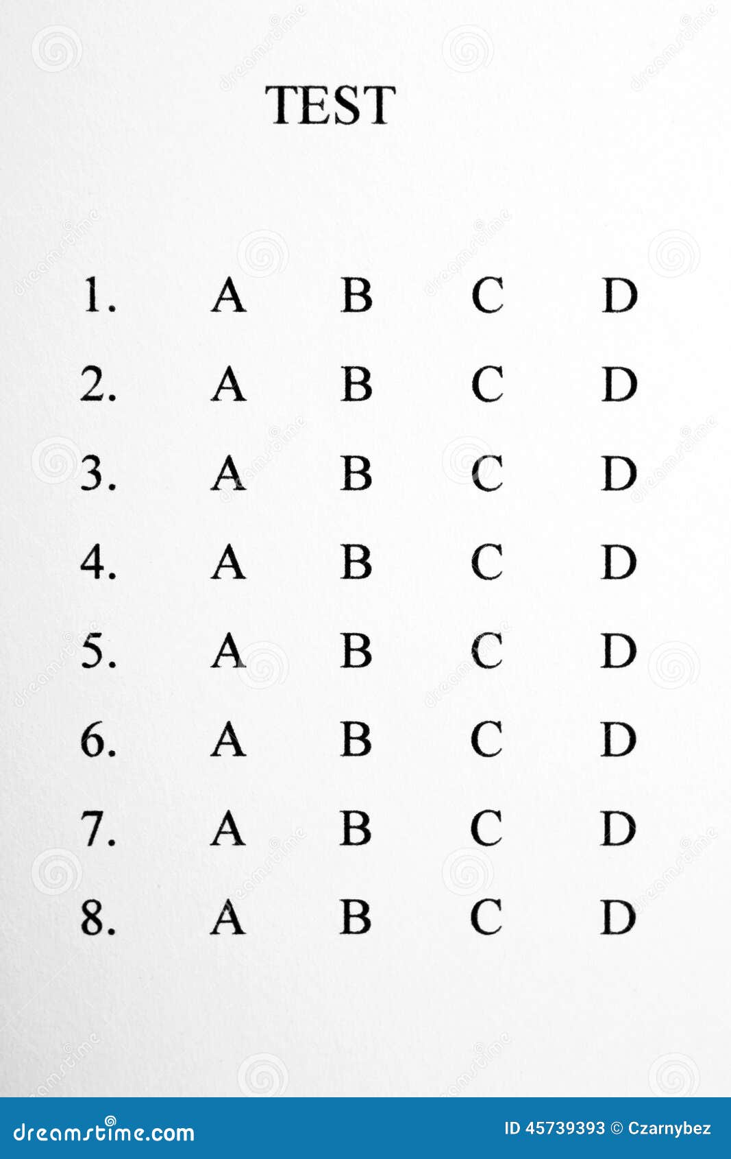 Blank sheet test stock image. Image of paper, class, grade - 45739393