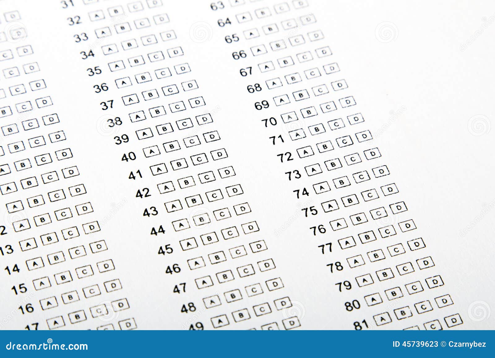 Blank sheet test stock image. Image of questionnaire - 45739623