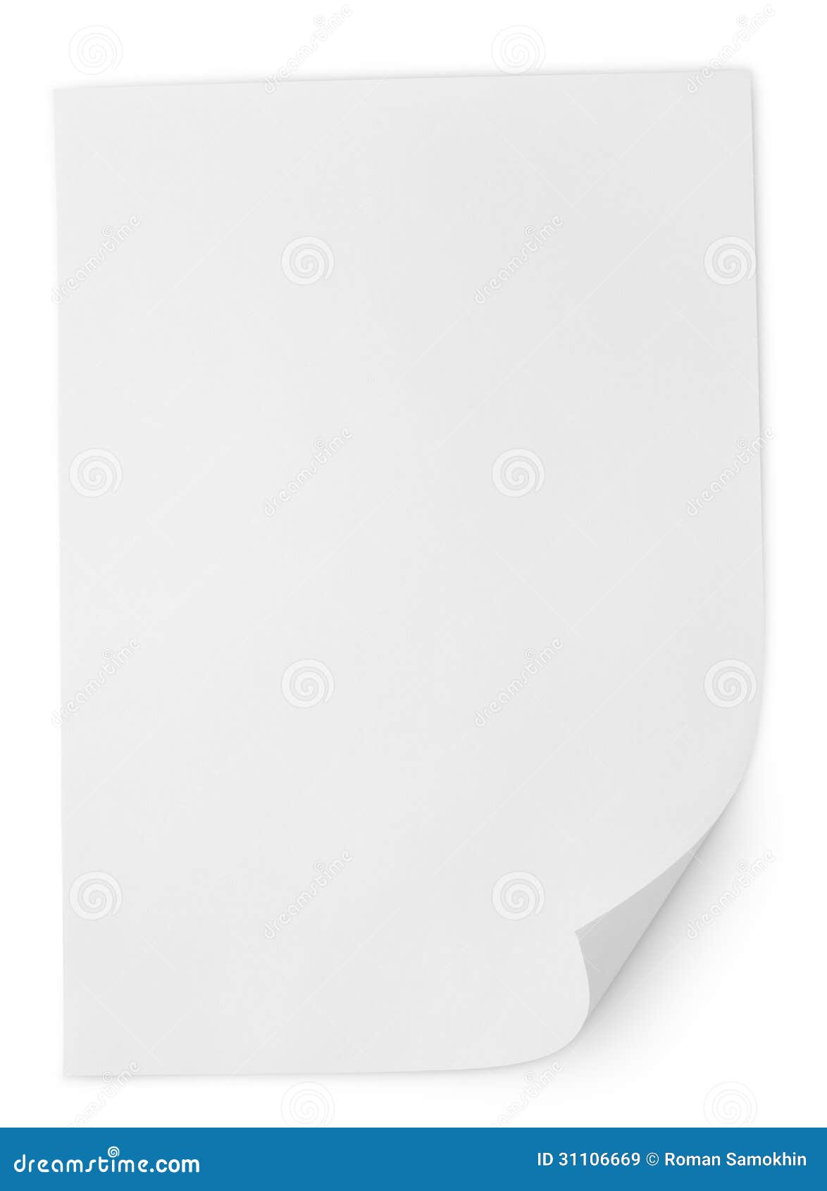 Blank sheet of white paper stock illustration. Illustration of template ...